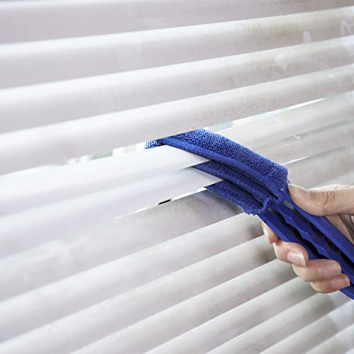 HIWARE Window Blind Cleaner Duster Brush with 5 Microfiber Sleeves - Blind Cleaner Tools for Window Shutters Blind Air Conditioner Jalousie Dust