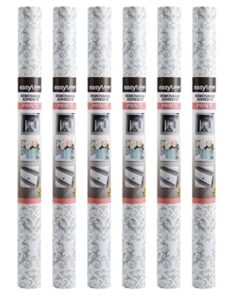 duck 286448 easyliner adhesive laminate prints shelf liner, gray damask, 20 in. x 15 ft., 6 rolls