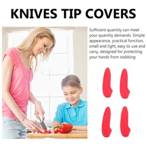 UPKOCH 30Pcs Knife Blade Tip Protector Knife Tip Guards Plastic Knife Point Cover Blade Tip Sleeves Kitchen Knifehead Guard for Kitchen Dining Injuries Red