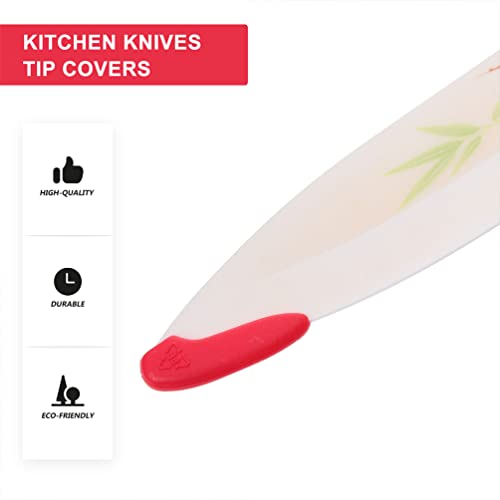 UPKOCH 30Pcs Knife Blade Tip Protector Knife Tip Guards Plastic Knife Point Cover Blade Tip Sleeves Kitchen Knifehead Guard for Kitchen Dining Injuries Red