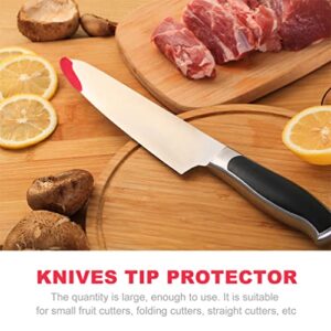 UPKOCH 30Pcs Knife Blade Tip Protector Knife Tip Guards Plastic Knife Point Cover Blade Tip Sleeves Kitchen Knifehead Guard for Kitchen Dining Injuries Red