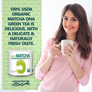 MATCHA DNA Certified Organic Matcha Green Tea Powder (16 oz TIN CAN)