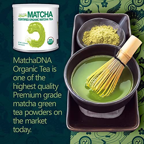 MATCHA DNA Certified Organic Matcha Green Tea Powder (16 oz TIN CAN)