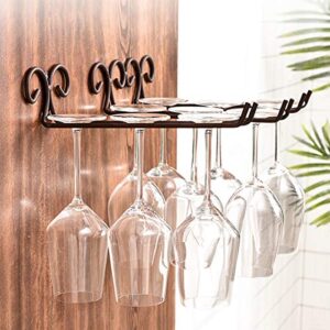 HOWDIA Wine Glass Rack Wall Set of 2 Bronze, Stemware Rack, Wine Glasses Holder Storage Hanger Organizer Metal for Cabinet Kitchen or Bar