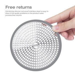 LEKEYE Shower Drain Hair Catcher/Strainer/Stainless Steel and Silicone