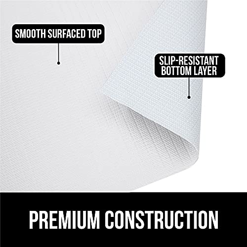 Gorilla Grip Wire Shelf Liners Set of 4 and Smooth Drawer Liner, Wire Shelf Liner Size 18x36 in Clear, Waterproof Hard Plastic, Drawer Liner Size 12x10 in White, Non Adhesive, 2 Item Bundle