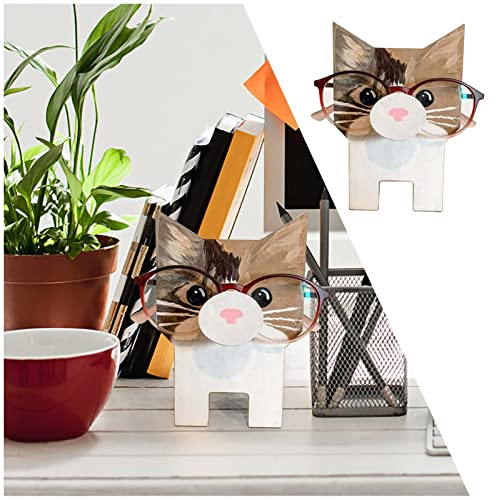 Yaoercty Delivered Before Christmas - Cute Creative Animal Glasses Rack Holder, 1PC Cute Wooden Animal Shaped Glasses Frame Home Office Desktop Decor,Valentine's Day (C)