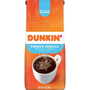 dunkin’ french vanilla flavored ground coffee, medium roast, 12 ounces (6 units)