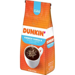 Dunkin' French Vanilla Flavored Ground Coffee, Medium Roast, 12 Ounces (6 Units)