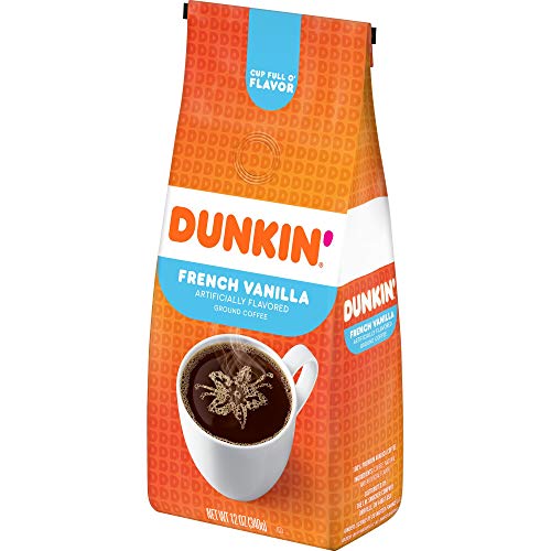 Dunkin' French Vanilla Flavored Ground Coffee, Medium Roast, 12 Ounces (6 Units)