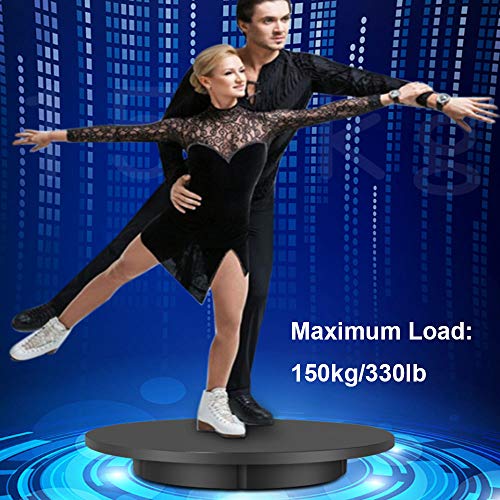 Professional Electric Turntable Motorized Rotating Stand with Remote Control, for Photography, 150kg/330lb Capacity, Automatic Revolving Platform, for 360 Degree Images, Product Display