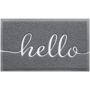 beneathyourfeet door mat (30″x17.5″,grey), durable welcome mat low profile floor mat front doormat indoor outdoor door rug non slip rugs for entryway, patio, high traffic areas