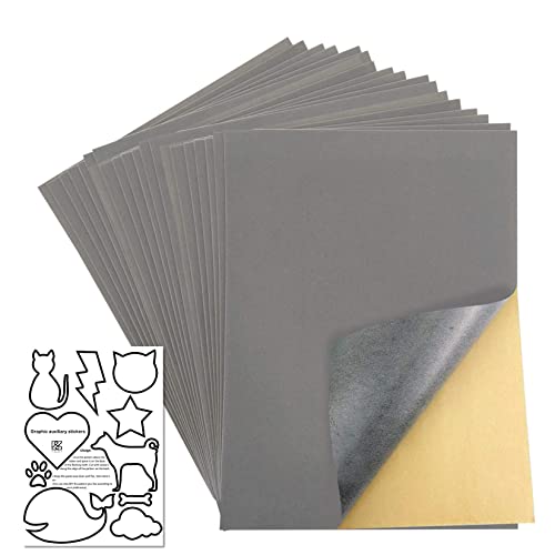 20 Pcs Self Adhesive Velvet Flocking Liner Sheet,Self Adhesive Flocked Fabric for Jewelry Box, Self Adhesive Velvet Flocking Liner (Space Gray)