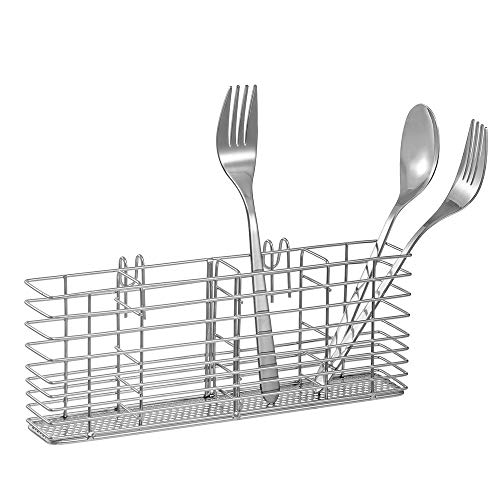 SANNO Expandable Dish Drying Rack with 4 Division Utensil Silverware Cutlery Holder,Large Dish Drainer Drain Expandable Dish Rack Shelf Dish Rack in Sink or Over Sink On Counter Stainless Steel