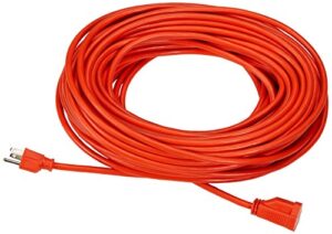 amazon basics 100-foot 3-prong vinyl indoor/outdoor extension cord – 10 amps, 1250 watts, 125 vac – orange