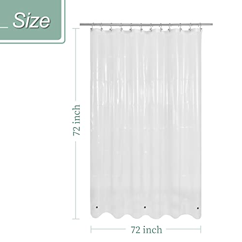 Mrs Awesome Shower Curtain Liner with Magnets: 72 x 72 Clear PEVA Plastic Shower Curtain for Bathroom, Lightweight & Waterproof, 72 x 72, Clear