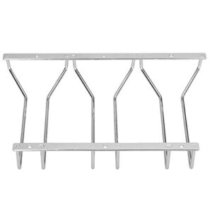 Dianoo Wine Glass Stemware Rack Holder Wine Glass Rack Under Cabinet With Screws Chrome Finish 22CM 3 Rows