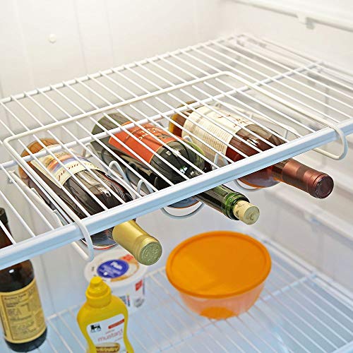 Fridge Wine Rack Bottle Shelf Refrigerator Slide On Rack Holds 3 Bottles and Fits Most Fridge Shelves, Set 2