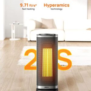 Dreo Space Heaters for Indoor Use, 1500W Fast Heating Ceramic Electric & Portable Heaters with Thermostat, 70° Oscillating with Tip-over & Overheat Protection, Remote, 12H Timer, for Office Bedroom