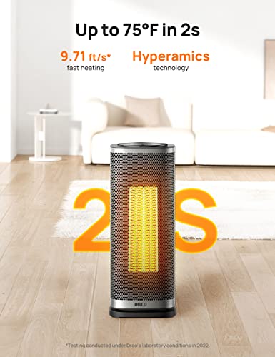 Dreo Space Heaters for Indoor Use, 1500W Fast Heating Ceramic Electric & Portable Heaters with Thermostat, 70° Oscillating with Tip-over & Overheat Protection, Remote, 12H Timer, for Office Bedroom