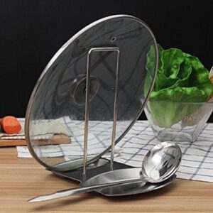 Kitchen Stainless Steel Pan Pot Rack Lid Rack Stand Spoon Rest Cover Holder