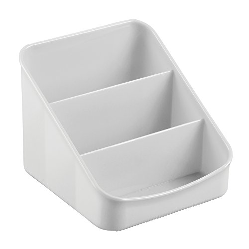 iDesign Linus Herb Rack, Compact Spice Storage Unit, Plastic Kitchen Organiser, Ideal for Seasoning Packet, Light Grey