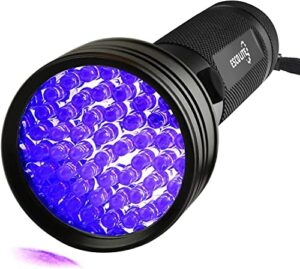 escolite uv flashlight black light 51 led 395 nm ultraviolet blacklight flashlite for pet urine detection,dry stains,bed bug,scorpion,dog/cat urine light detector matching with pet odor eliminator