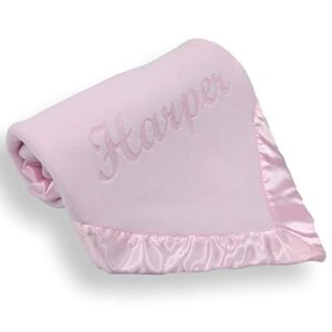 Custom Catch Personalized Baby Blanket for Girls - Pink - Newborn or Infant Gift with Name