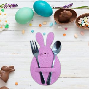 Set Colors Head Fork Cutlery 4 Head Sets Rabbit And Three Bag Bunny Easter Tableware Small Dining Table Set for 4 Circle