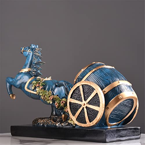 DOUBA Retro war car Statue Wine Rack Decoration war Horse Wine Barrel Wine Bottle Holder Wine Crafts Ornaments