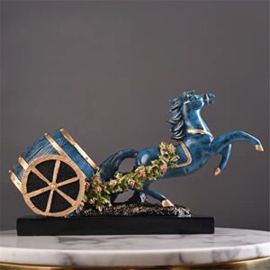 DOUBA Retro war car Statue Wine Rack Decoration war Horse Wine Barrel Wine Bottle Holder Wine Crafts Ornaments