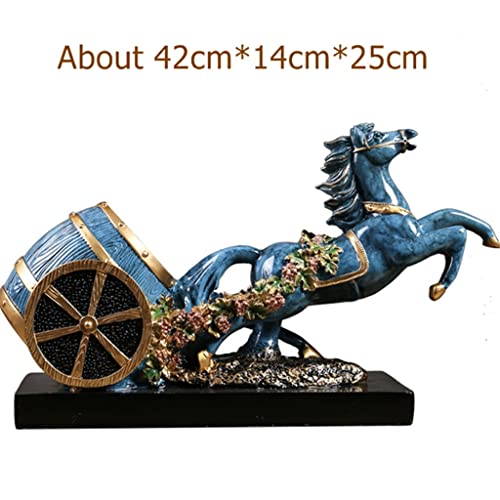 DOUBA Retro war car Statue Wine Rack Decoration war Horse Wine Barrel Wine Bottle Holder Wine Crafts Ornaments