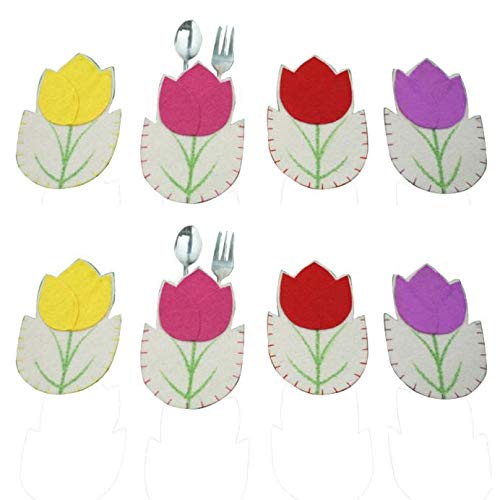 8pc Decor Silverware tableware Holders Dinner Case Easter Pockets Decoration Home Decor Table Setting for 4