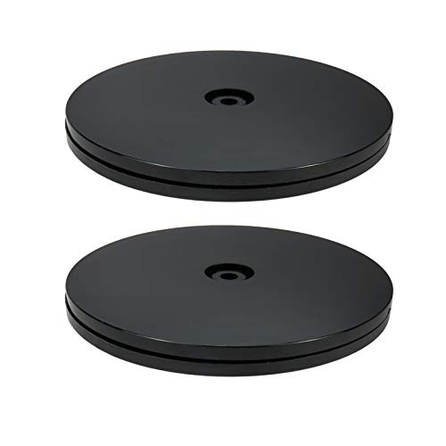 Geesatis 2 Pcs 6 inch Lazy Susan Acrylic Rotating Turntable Organizer Bearings Round Swivel Plate, Smooth Swivel Plate for Kitchen Base Turn Dining Table, Black