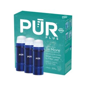 pur plus water pitcher replacement filter with lead reduction (3 pack), blue â€“ compatible with all pur pitcher and dispenser filtration systems