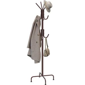 simple houseware standing coat and hat hanger organizer rack, bronze