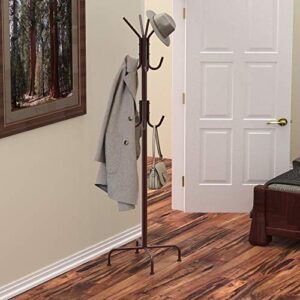 Simple Houseware Standing Coat and Hat Hanger Organizer Rack, Bronze