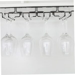 Eaarliyam Wine Glass Rack, Wine Glass Holder Under Cabinet Wine Glass Rack Hanging Glasses Shelf for Kitchen Bar Black