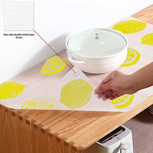 9 Pcs Refrigerator Liners Mats, Washable Refrigerator Shelf Liners Non-Slip Fridge Liner Refrigerator Mats, Can Be Cut Oilproof Drawer Shelf Cabinet Liner for Kitchen Gadgets 17.7"x11.8" (Orange)