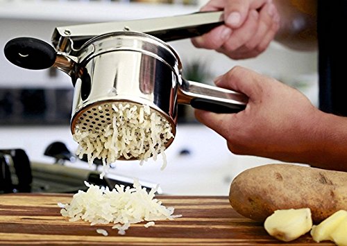 PriorityChef Large 15oz Potato Ricer, Heavy Duty Stainless Steel Potato Masher and Ricer Kitchen Tool, Press and Mash Kitchen Gadget For Perfect Mashed Potatoes - Everytime