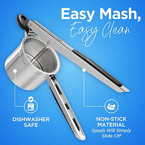 PriorityChef Large 15oz Potato Ricer, Heavy Duty Stainless Steel Potato Masher and Ricer Kitchen Tool, Press and Mash Kitchen Gadget For Perfect Mashed Potatoes - Everytime