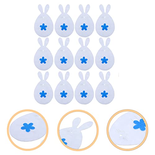 ABOOFAN Easter Silverware Holders 12pcs Easter Bunny Cutlery Bag Flatware Pouch Fork Spoon Chopsticks Utensil Bags Easter Dinner Decorations Blue