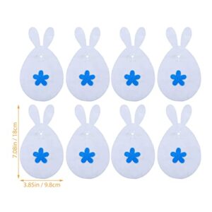 ABOOFAN Easter Silverware Holders 12pcs Easter Bunny Cutlery Bag Flatware Pouch Fork Spoon Chopsticks Utensil Bags Easter Dinner Decorations Blue