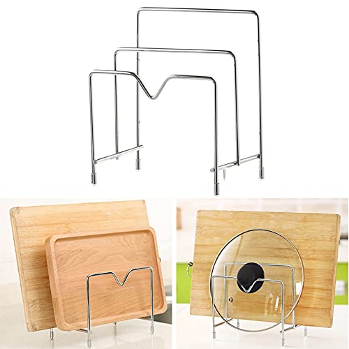 DOUBA Multifunctional Stainless Steel Bakeware Rack Pot Lid Rack Holder Organizer Cutting Board Rack Pantry Rack - 3 Layers