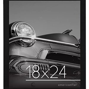 Americanflat 18x24 Poster Frame in Black - Composite Wood with Polished Plexiglass - Horizontal and Vertical Formats for Wall with Included Hanging Hardware