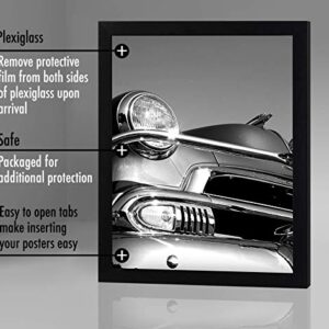 Americanflat 18x24 Poster Frame in Black - Composite Wood with Polished Plexiglass - Horizontal and Vertical Formats for Wall with Included Hanging Hardware