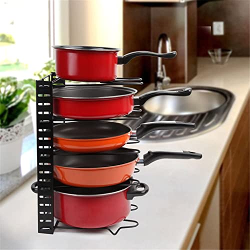 DOUBA 5 Tires Kitchen Storage Rack Pan Pot Lid Organizer Shelves Holder Stand Iron Storage Rack for Cutting Board,Pan,Pot