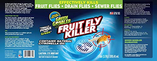 Green Gobbler Fruit Fly Goodbye Gel Drain Treatment | Drain Fly Killer | Fruit Fly Killer | Drain Flies Treatment | Fruit Flies Treatment | Drain Fly & Fruit Fly Eliminator (32 oz)