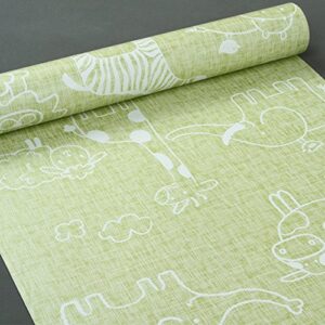 yifely 10 meter(32.8 feet) white horse removable vinyl wallpaper home bedroom living room decor,green