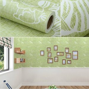 Yifely 10 Meter(32.8 feet) White Horse Removable Vinyl Wallpaper Home Bedroom Living Room Decor,Green